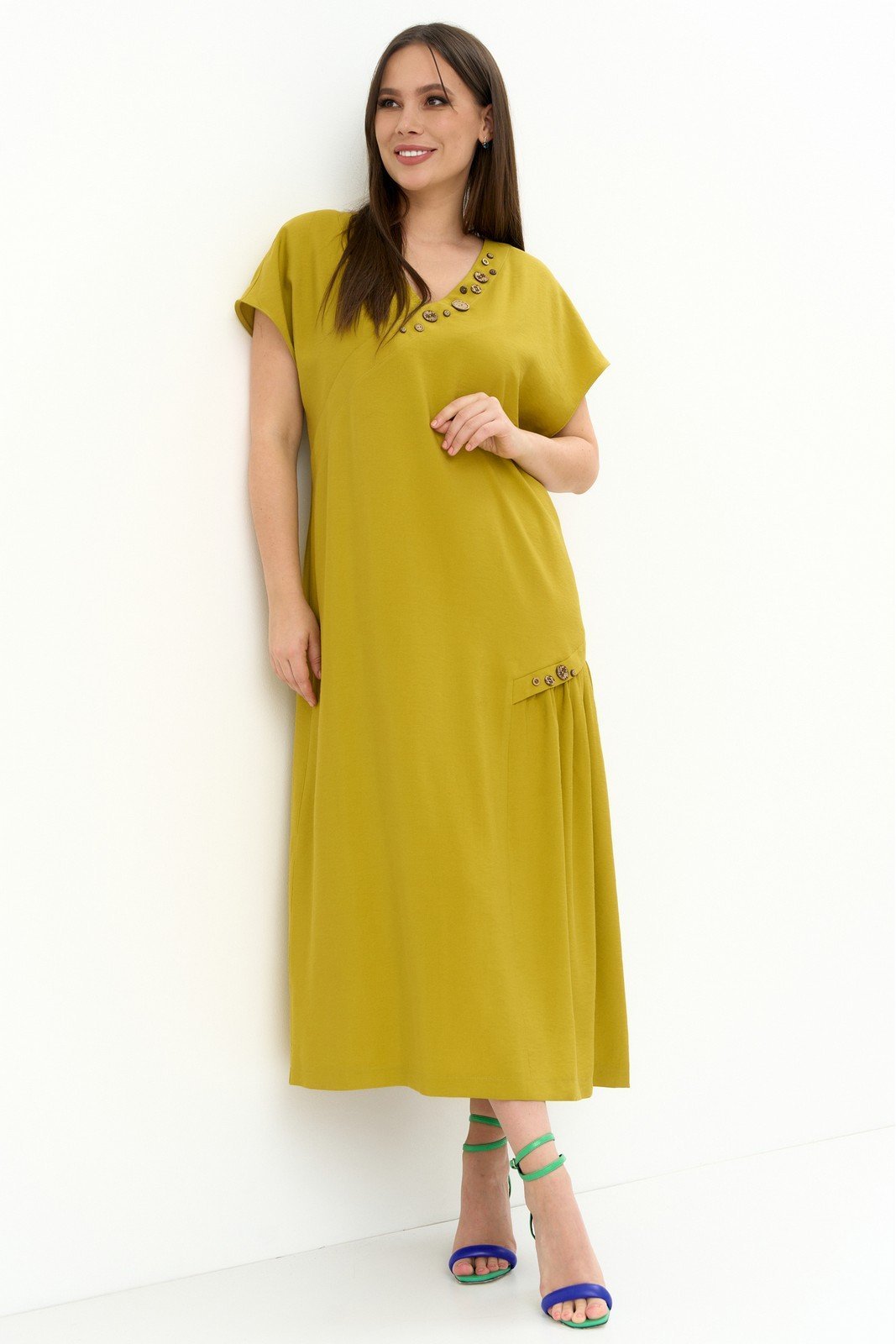 Платье 2251 горчица Магия Моды купить в интернет магазине Велесмода